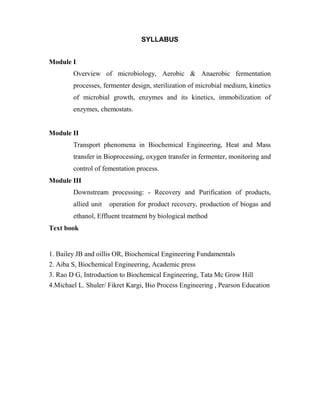 Bio chemical engg notes | PDF