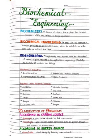 Biochemical Engineering Reviewer - Chem Eng | PDF