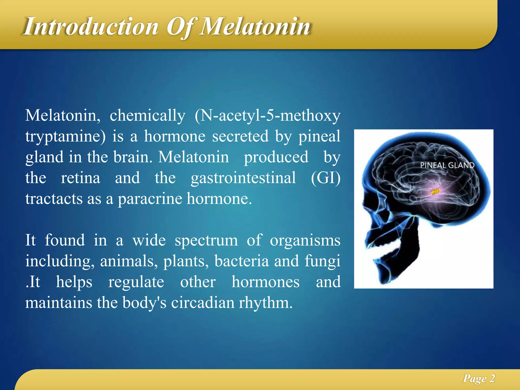 Biochemical function of melatonin | PPT