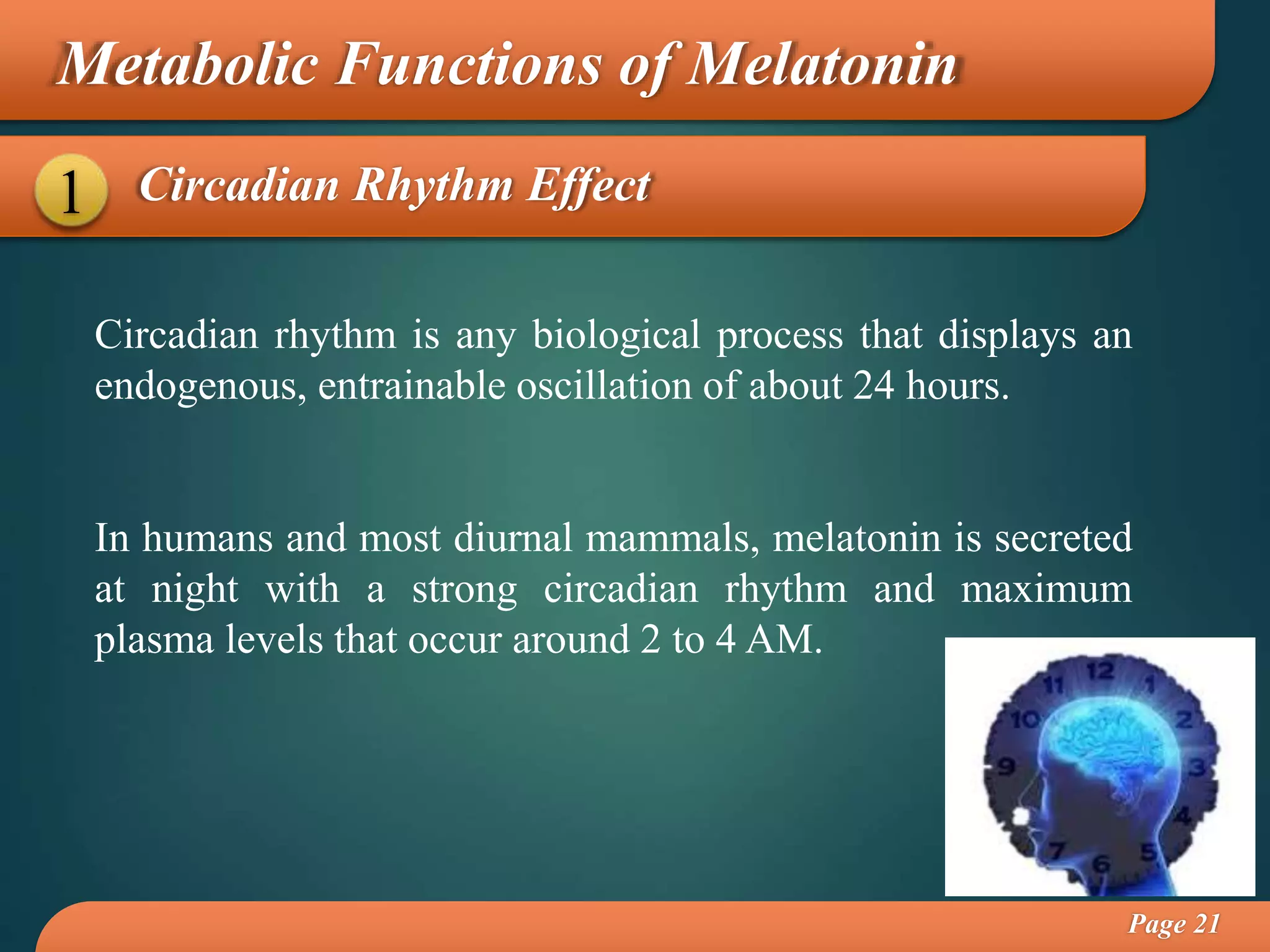 Biochemical function of melatonin | PPTX