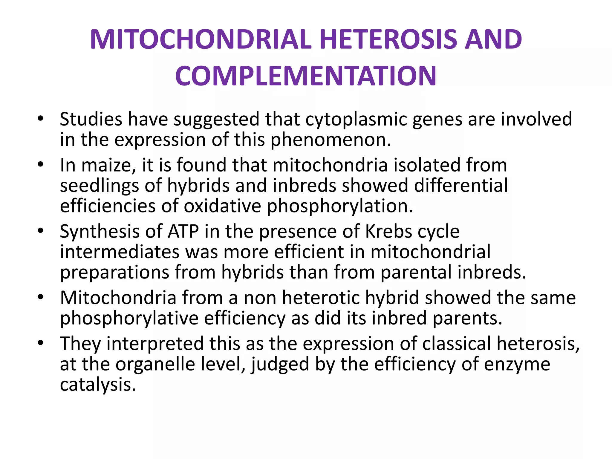 Biochemical basis of heterosis | PPTX