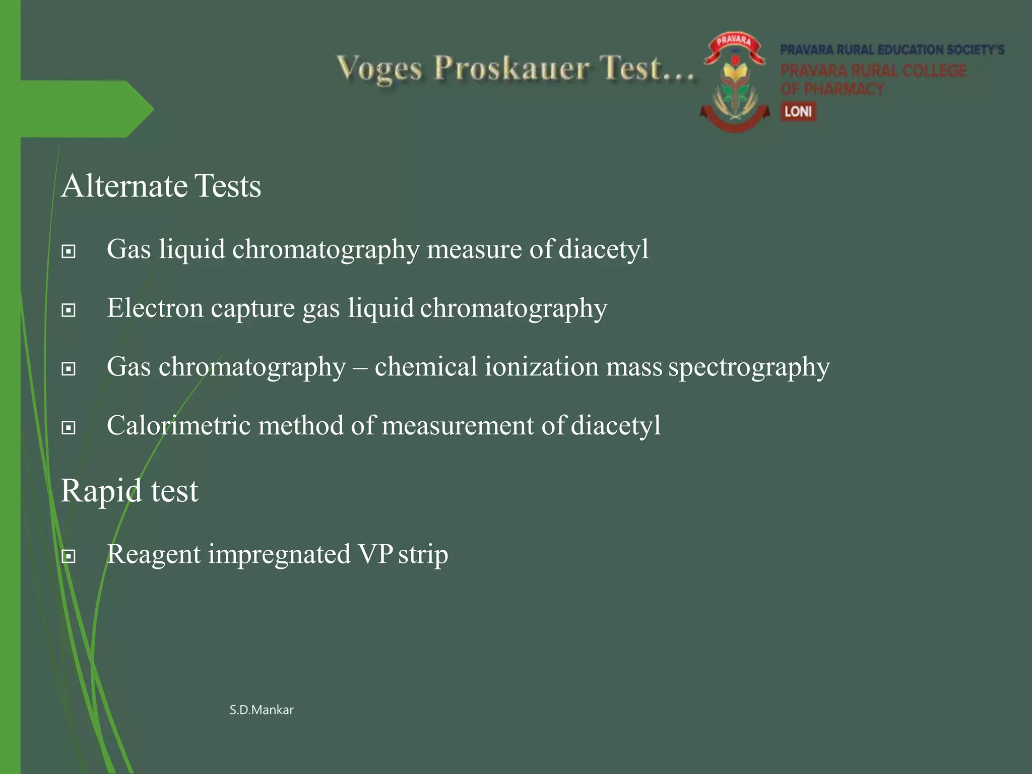 Biochemical test for identification of Bacteria | PPTX