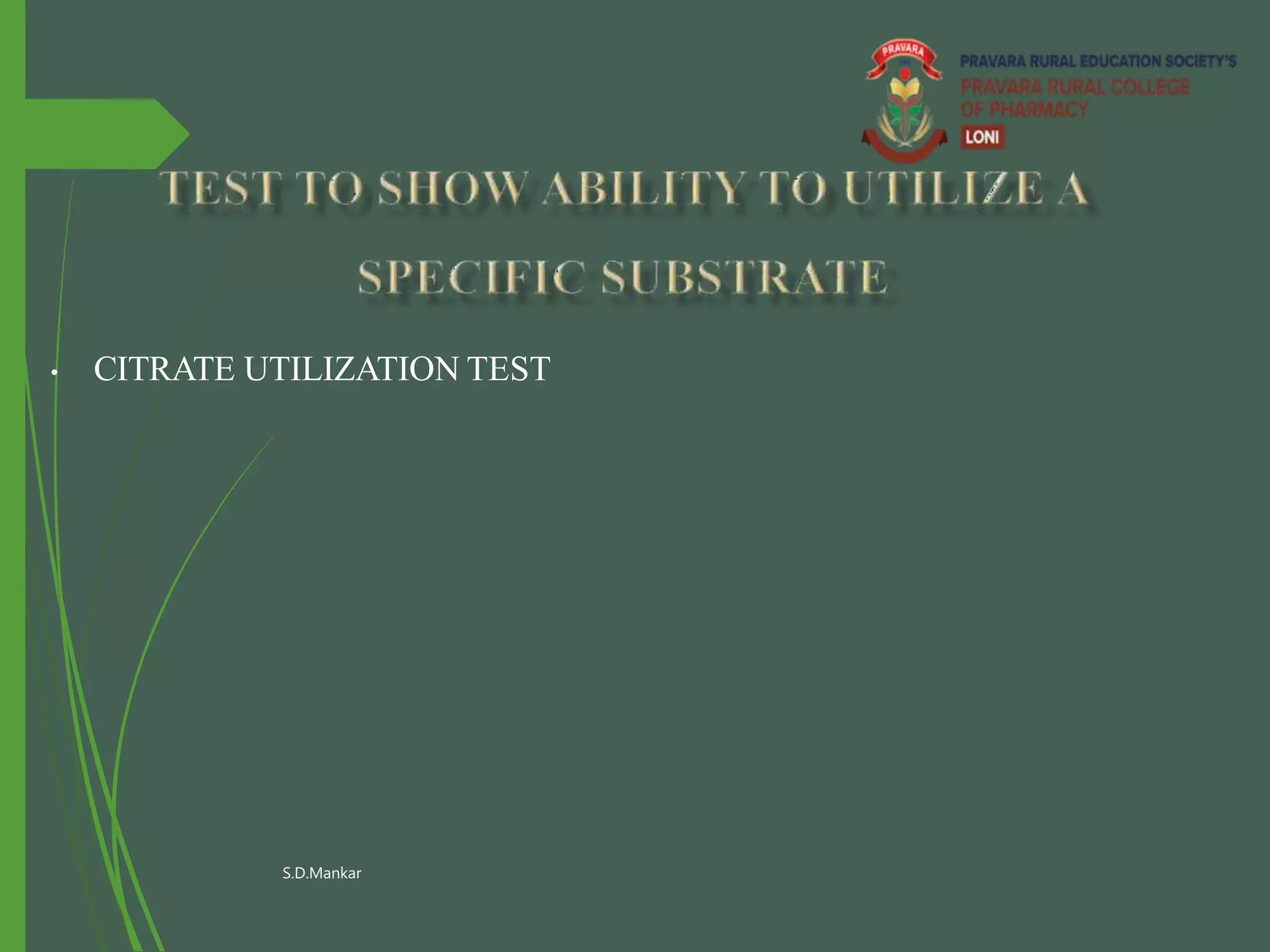 Biochemical test for identification of Bacteria | PPTX