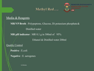 Biochemical test for identification of Bacteria | PPTX