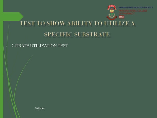 Biochemical test for identification of Bacteria | PPTX | Chemistry ...