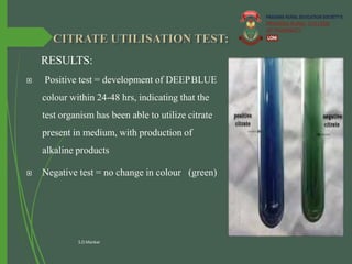 Biochemical test for identification of Bacteria | PPTX
