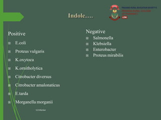Biochemical test for identification of Bacteria | PPTX