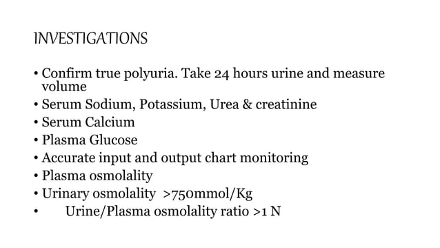 BIOCHEMICAL INVESTIGATION OF POLYURIA.pptx