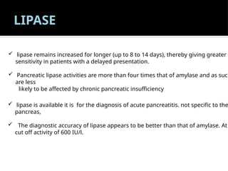biochemical markers in acute pancreatitis | PPTX