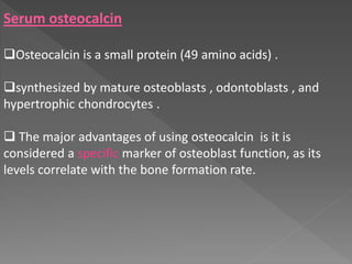Biochemical markers of bone remodeling | PPTX