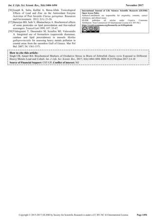 Biochemical Markers of Oxidative Stress in Brain of Zebrafish Danio ...