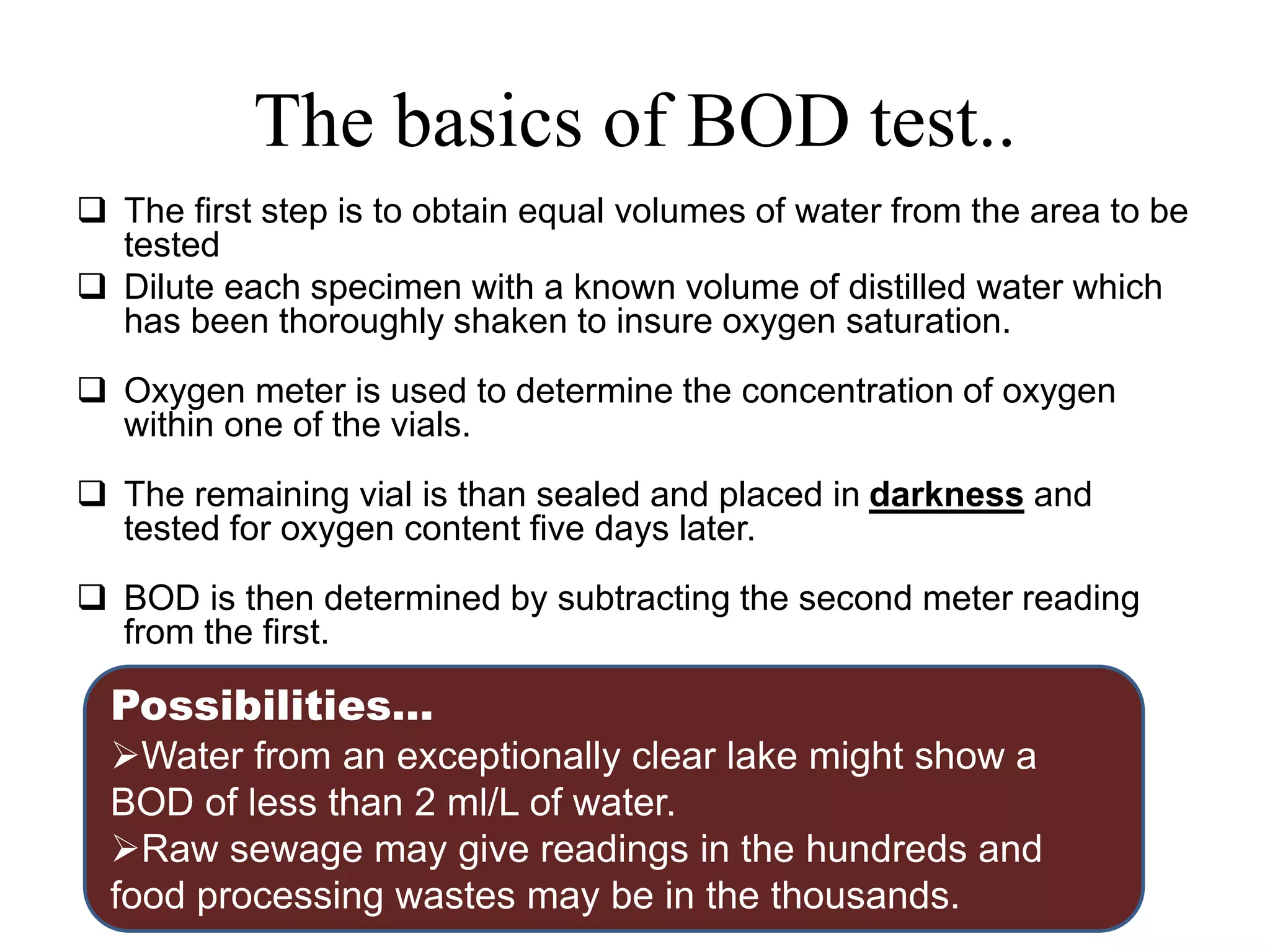 Biochemical oxygen demand | PPTX
