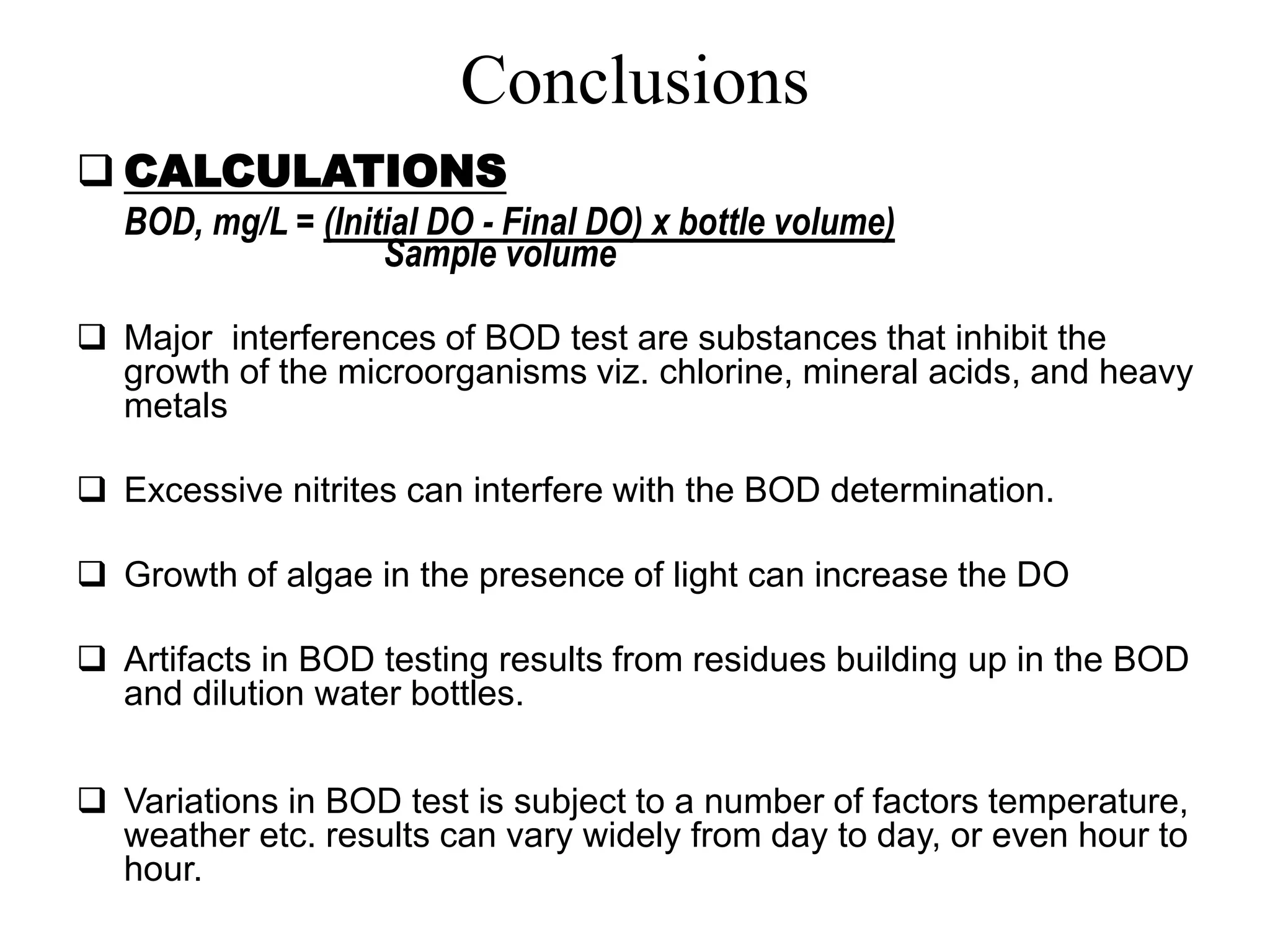 Biochemical oxygen demand | PPTX