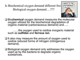 Biochemical oxygen demand | PPTX