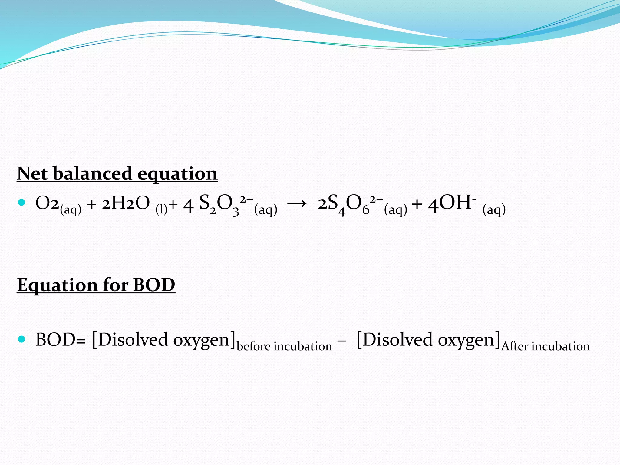 Biochemical oxygen demand | PPTX
