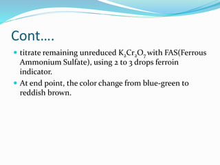 Biochemical oxygen demand | PPTX