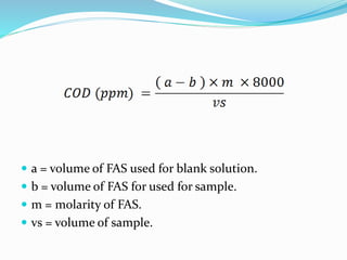 Biochemical oxygen demand | PPTX