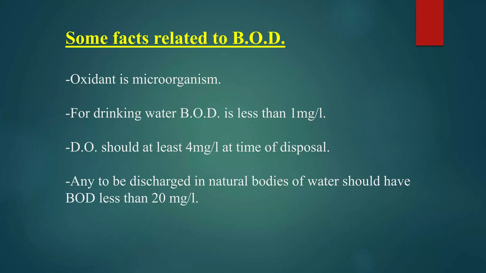 Biochemical oxygen demand(bod) | PPTX