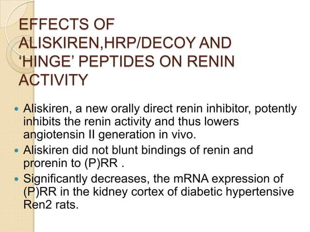 Biochemical properties of renin and prorenin binding | PPT