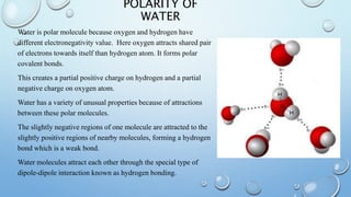BIOCHEMICAL PROPERTIES OF WATER .Raveesh.pptx