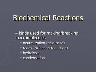 Biochemical reactions | PPT