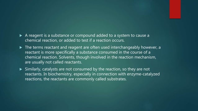 BIOCHEMICAL REAGENTS.pptx | Chemistry | Science