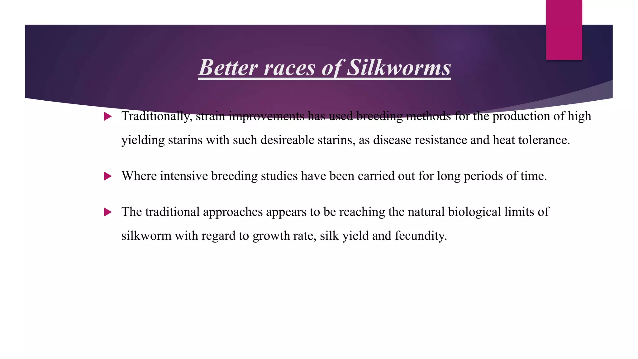 Biochemical studies on the formation of silk protein | PPTX