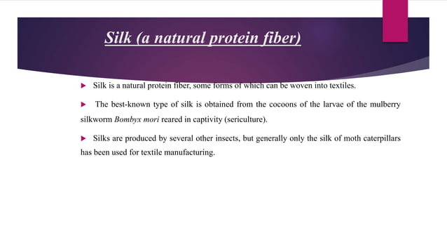 Biochemical studies on the formation of silk protein | PPTX