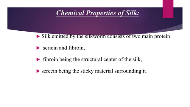 Biochemical studies on the formation of silk protein | PPTX