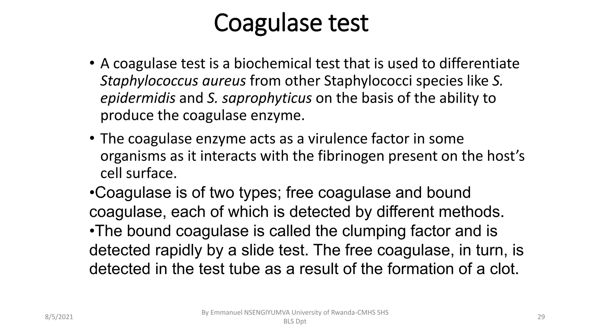 BACTERIA IDENTIFICATION TESTS | PPTX