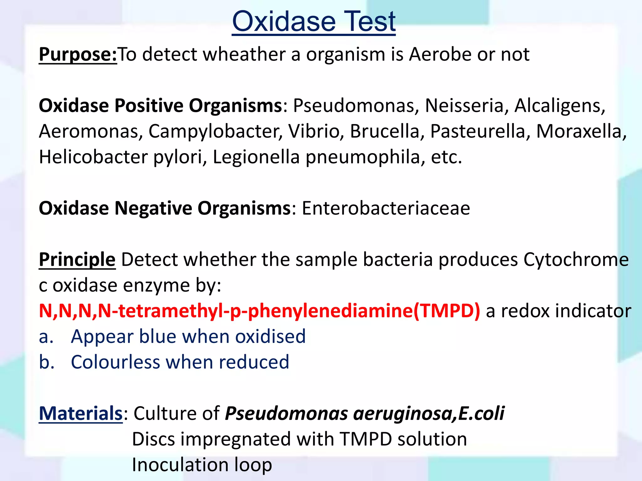 Biochemical tests and serological tests for bacterial disease diagnosis ...