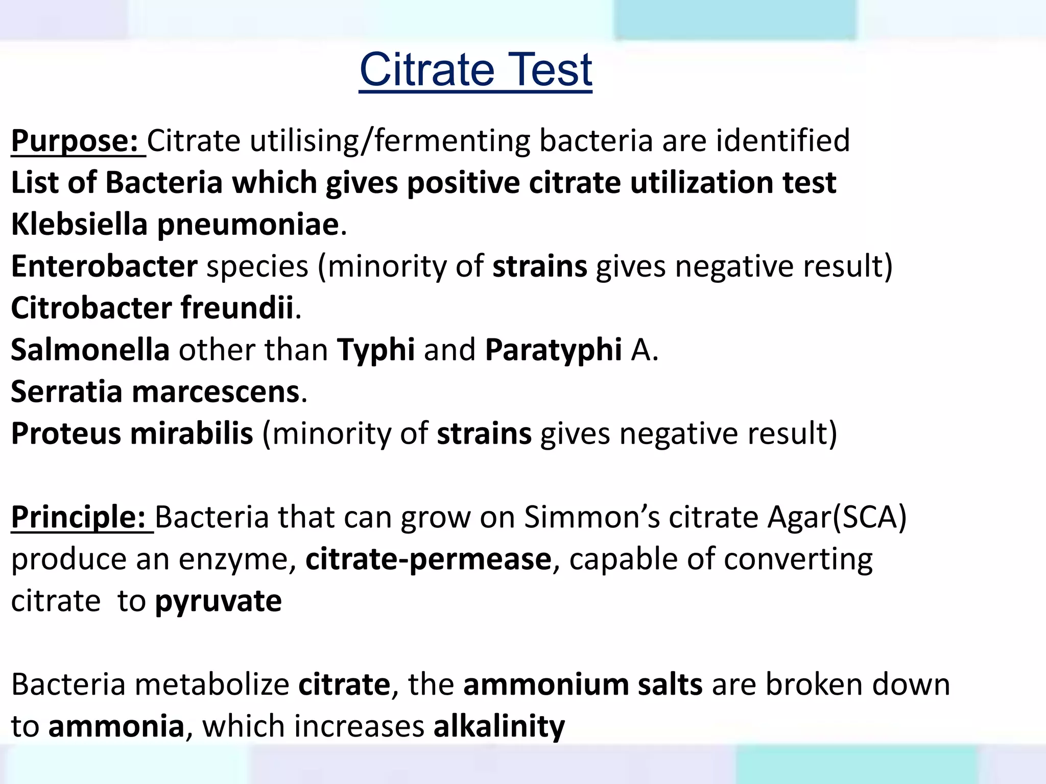 Biochemical tests and serological tests for bacterial disease diagnosis ...