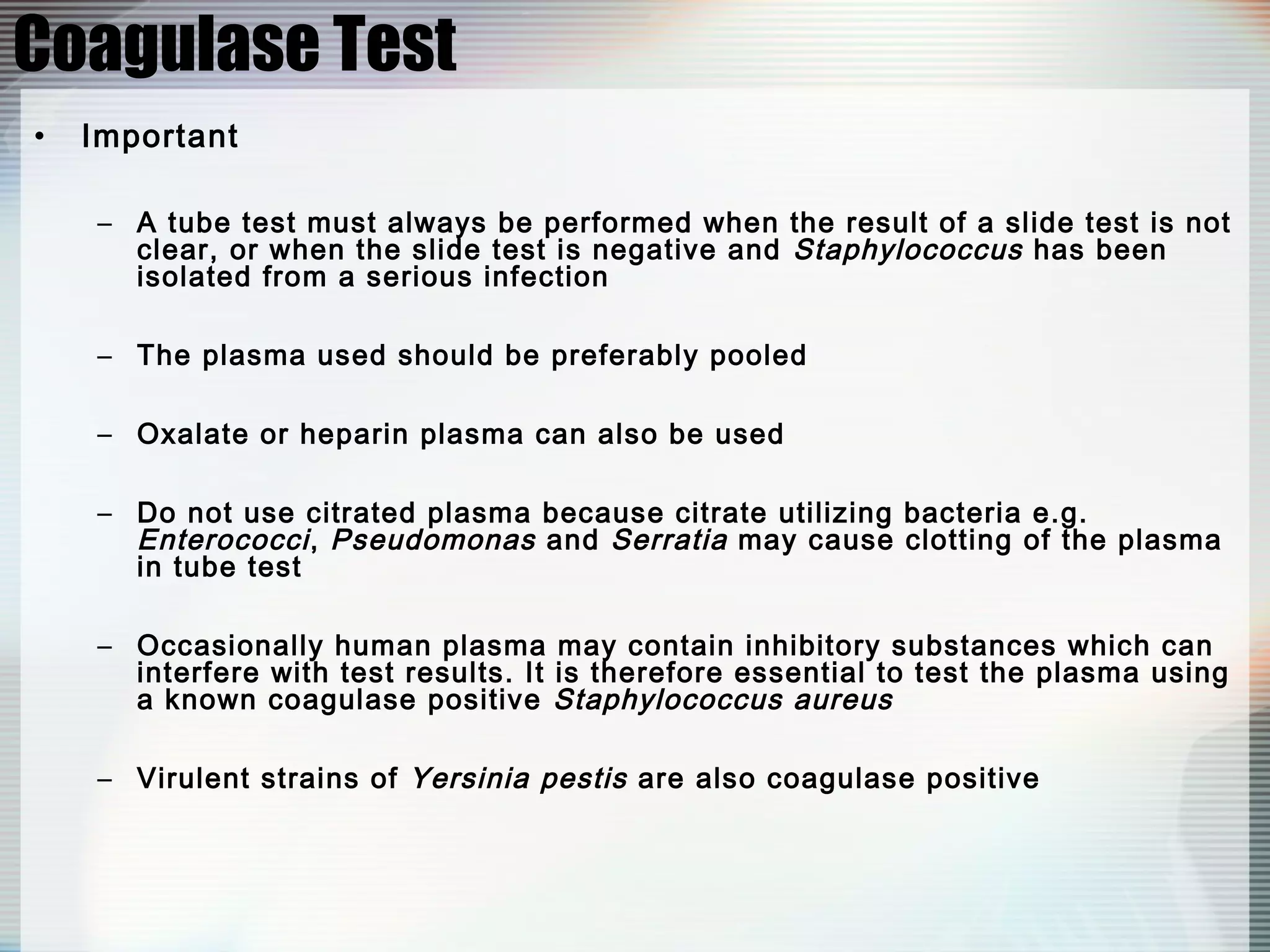 Biochemical tests for gram positive cocci | PPT