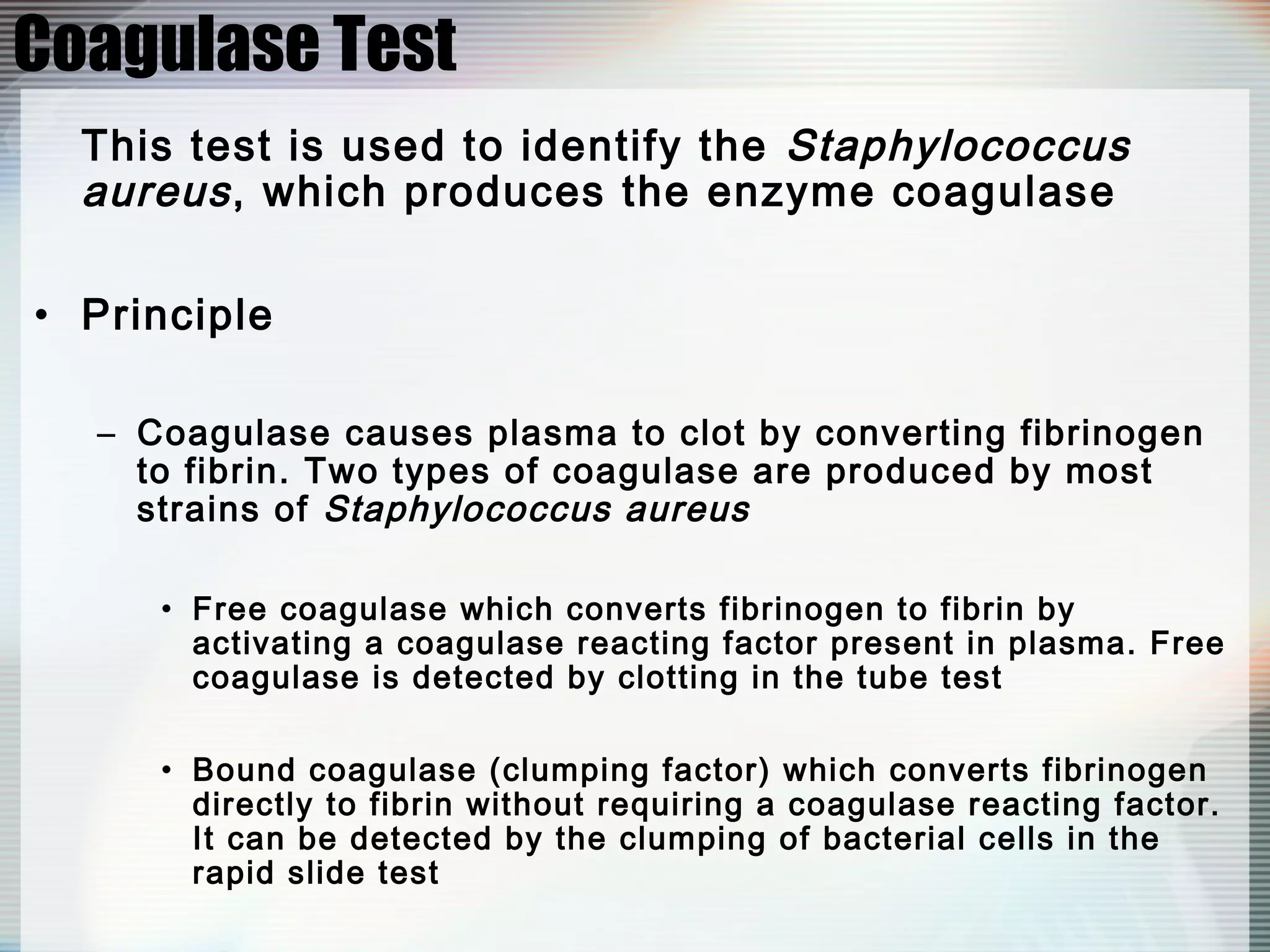 Biochemical tests for gram positive cocci | PPT