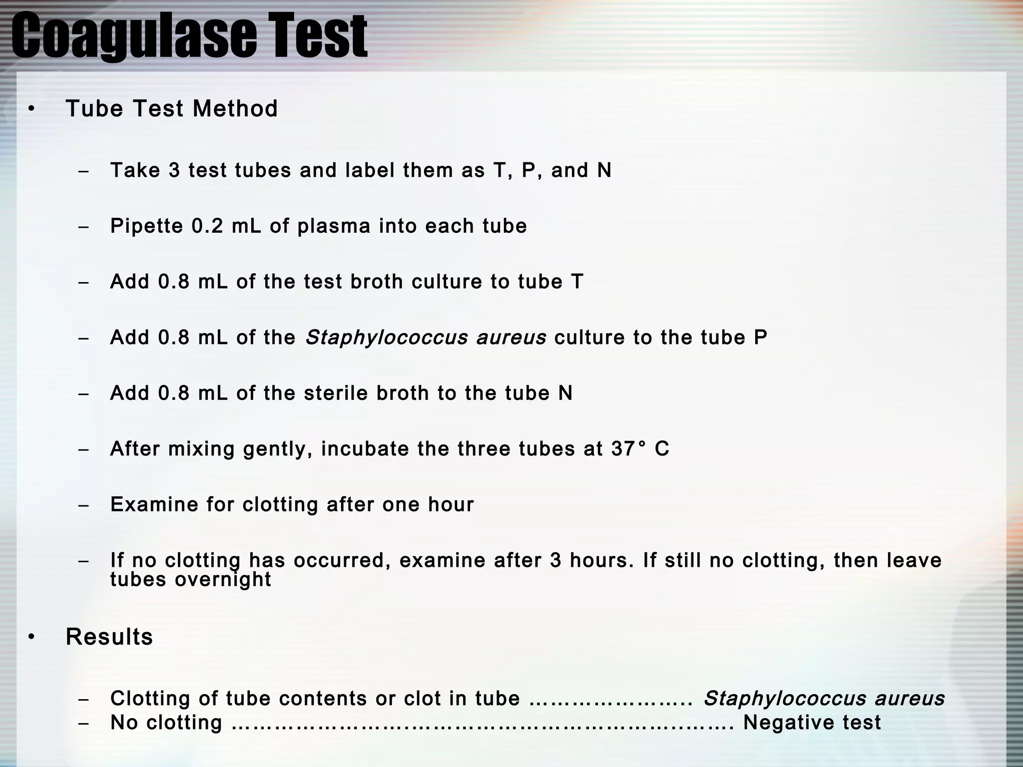 Biochemical tests for gram positive cocci | PPT