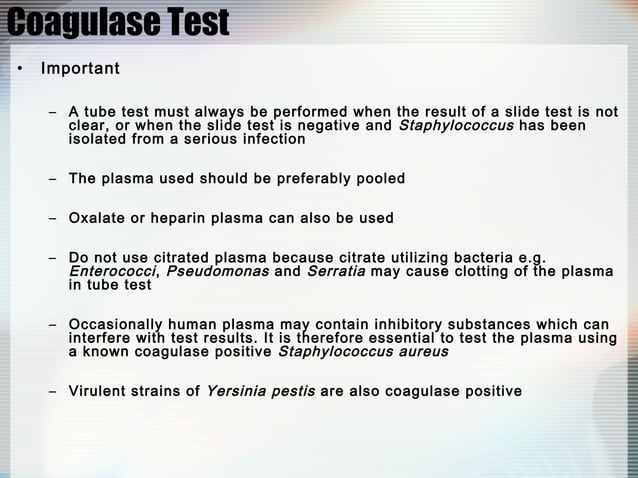Biochemical tests for gram positive cocci | PPT