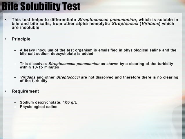Biochemical tests for gram positive cocci | PPT