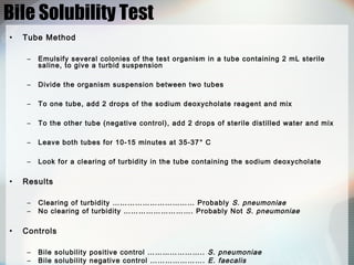 Biochemical tests for gram positive cocci | PPT