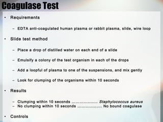 Biochemical tests for gram positive cocci | PPT