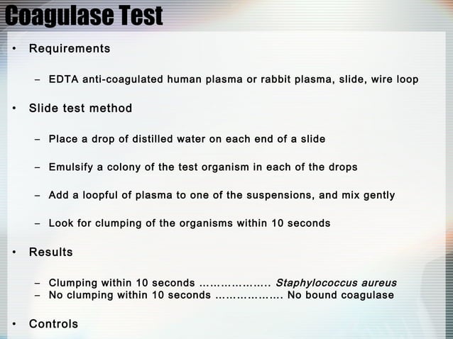 Biochemical tests for gram positive cocci | PPT