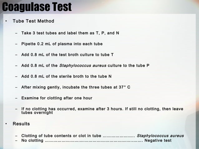 Biochemical tests for gram positive cocci | PPT