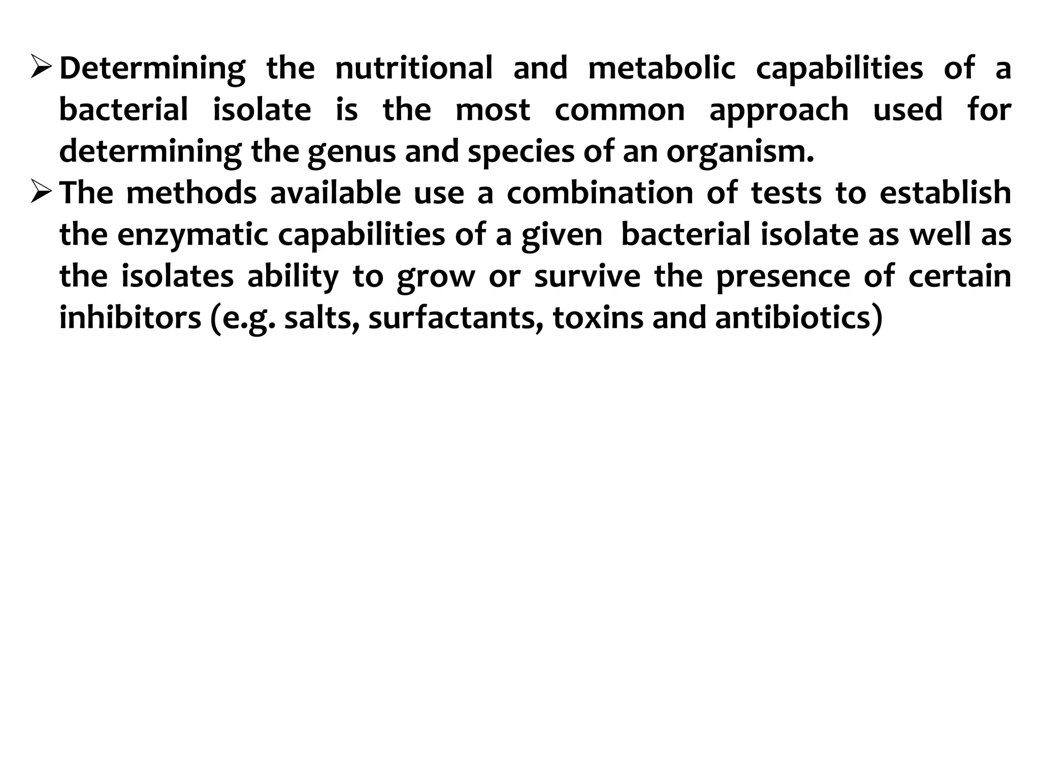 Biochemical tests for identification of bacteria | PPT