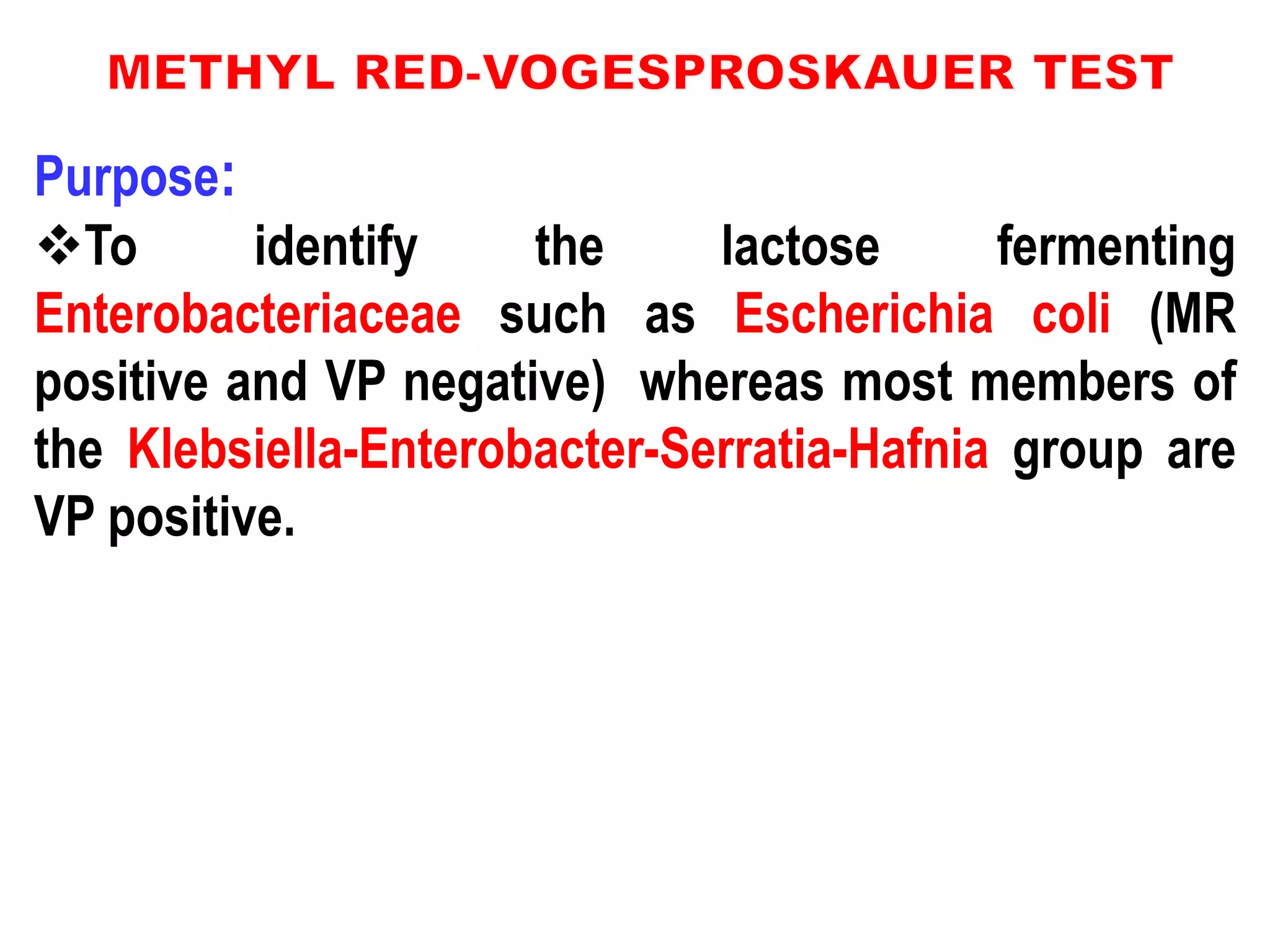 Biochemical tests for identification of bacteria | PPT | Blood ...