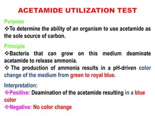 Biochemical tests for identification of bacteria | PPT
