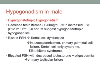 Biochemical tests for reproductive function in male | PPT