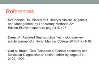 Biochemical tests for reproductive function in male | PPT