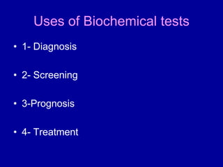 Biochemical tests in clinical medicine lect1 | PDF