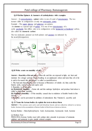 Biochemistry Biochemistry and clinical pathology -NOTES | DOCX