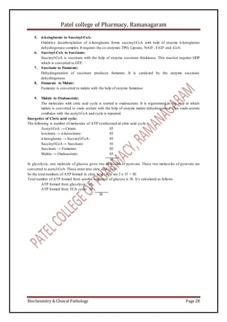 Biochemistry Biochemistry and clinical pathology -NOTES | DOCX