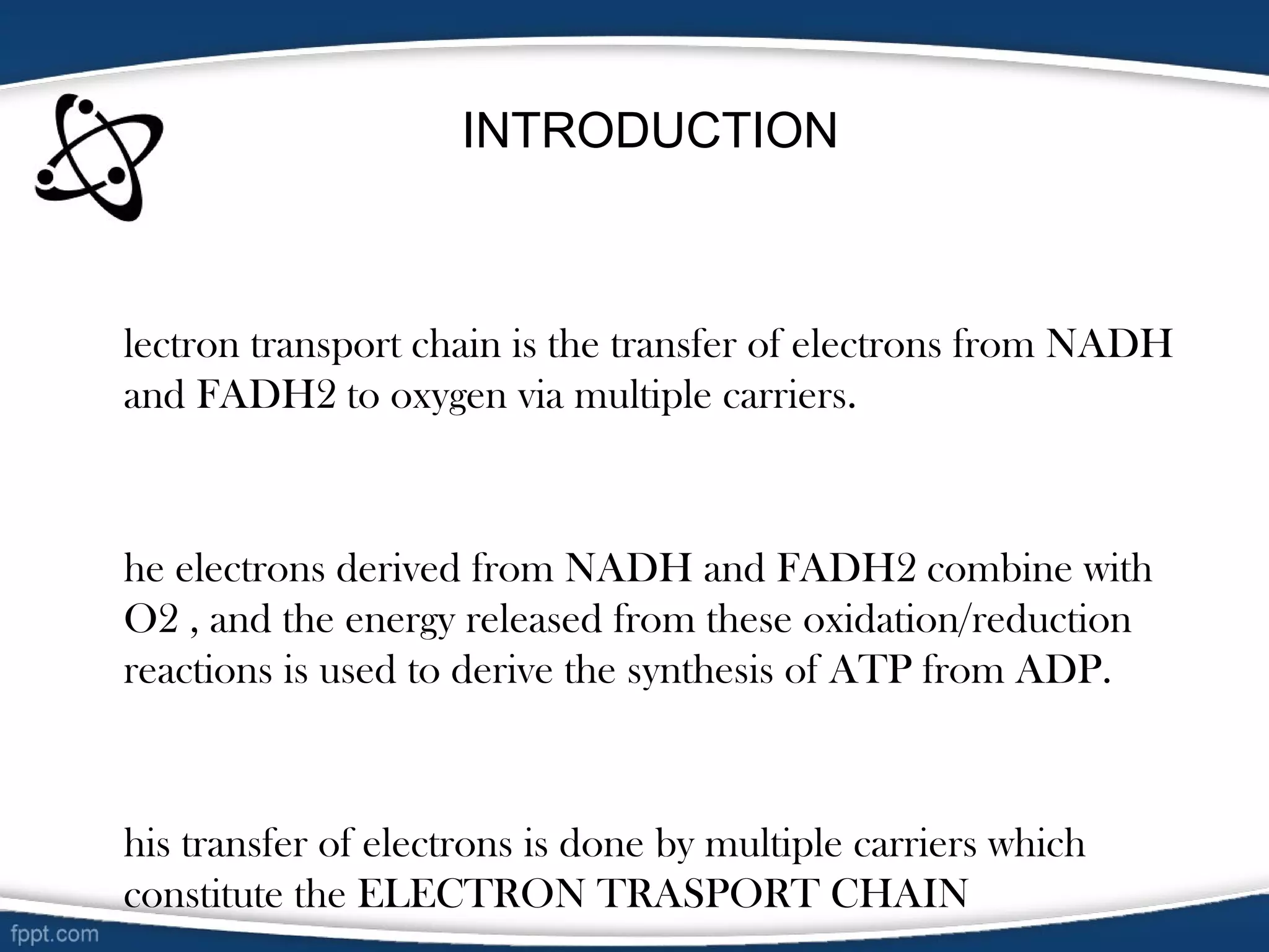 Biochemistry Electron transport chain | PPT